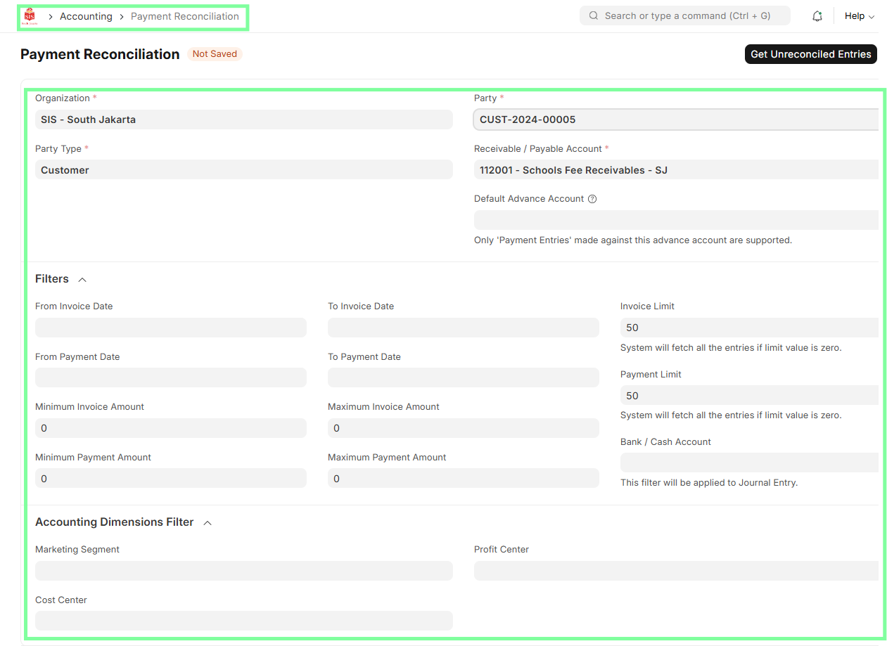 FI- Payment Reconciliation